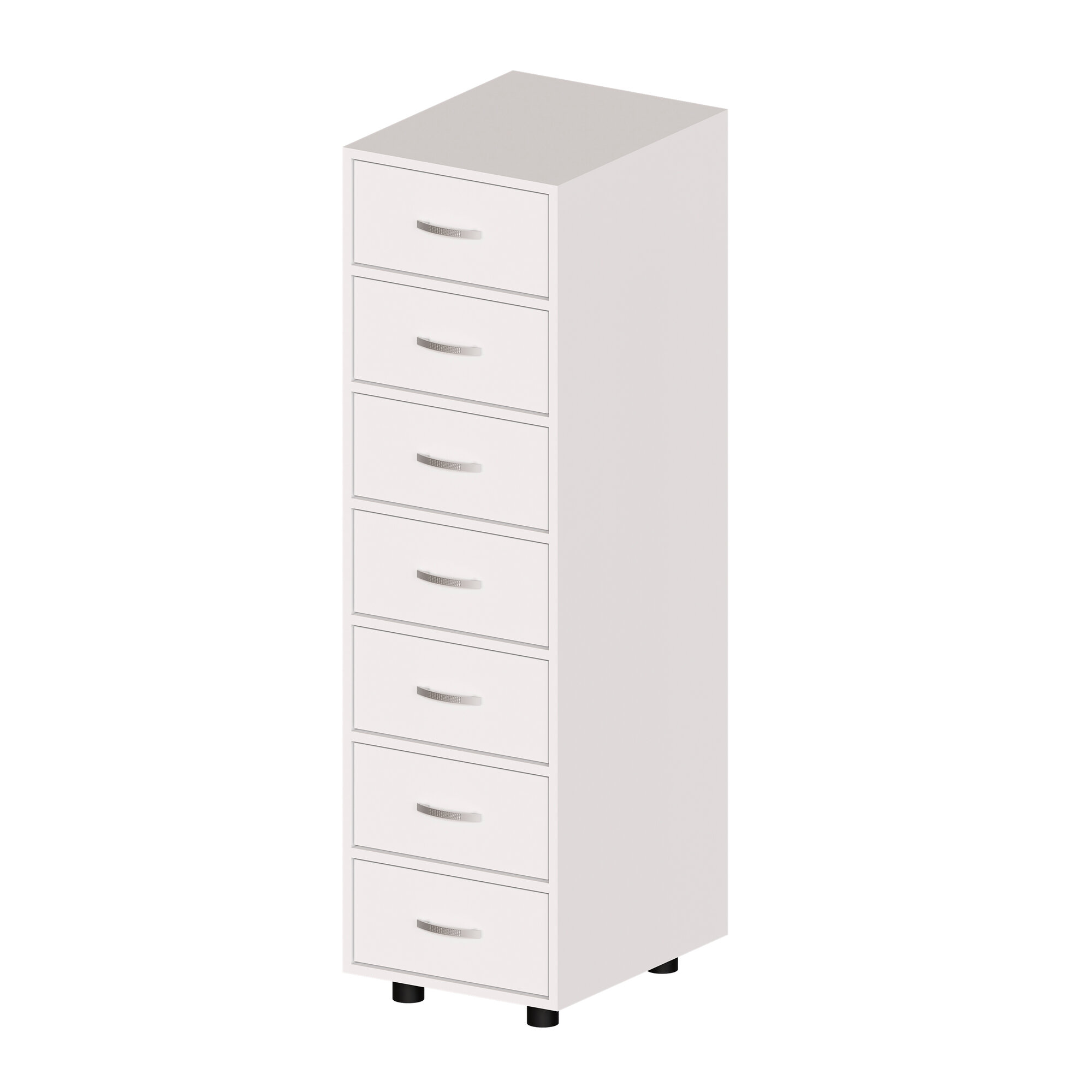 Комод СитиМебель-10 Ширина 40 см, Глубина 50 см, Высота 141 см, цвет: белый