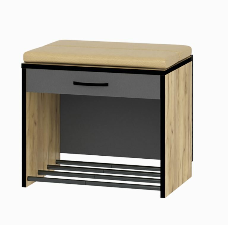 Прихожая Ольга-лофт 5.1, Экокожа, Дуб крафт золотой/Темно-серый