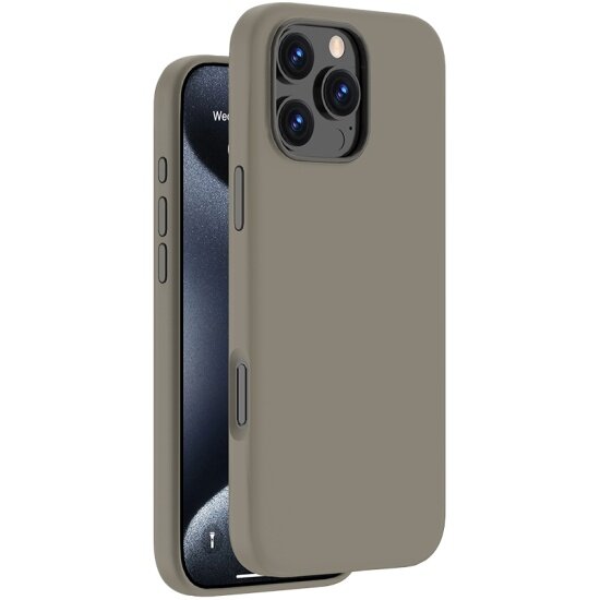 Чехол Deppa для Apple iPhone 16 Pro Max, Liquid Silicone, Magsafe, серый