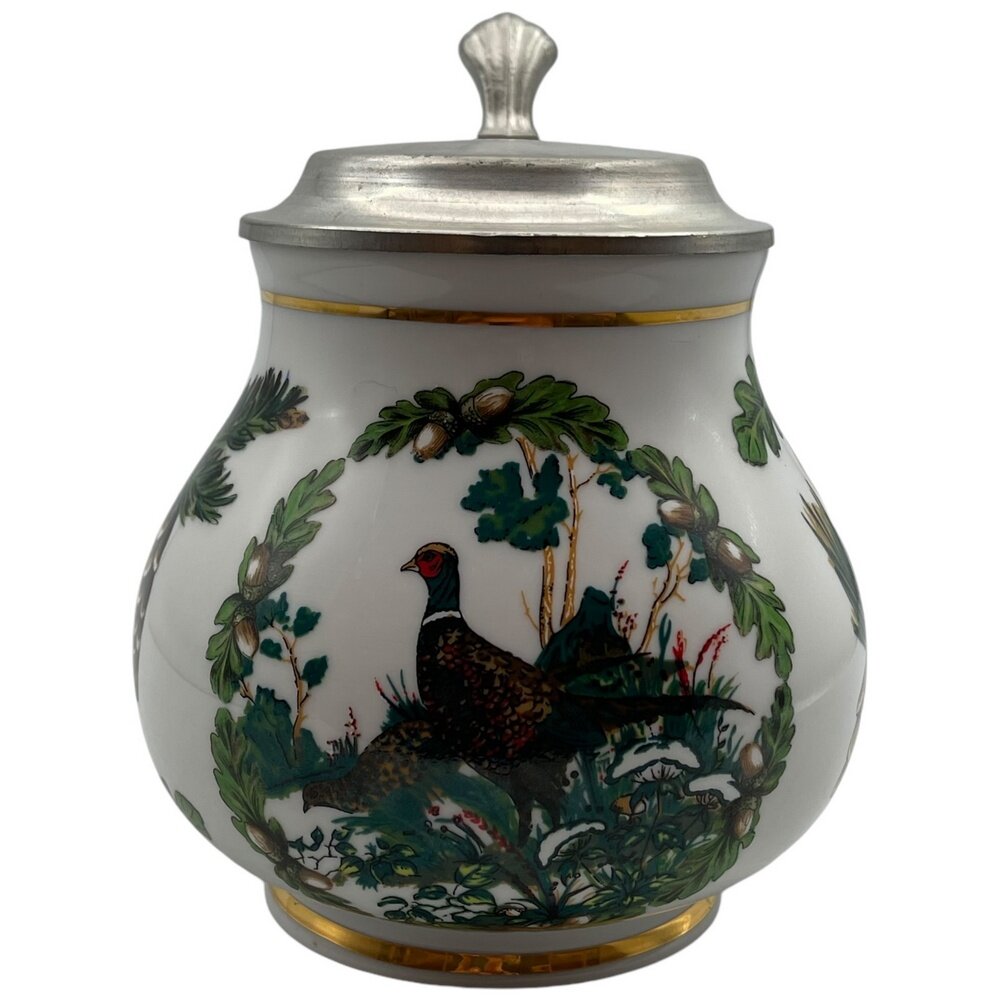 Пивная кружка "Фазан" с крышкой, 0.7 л, фарфор, 1960-1970 гг, Германия
