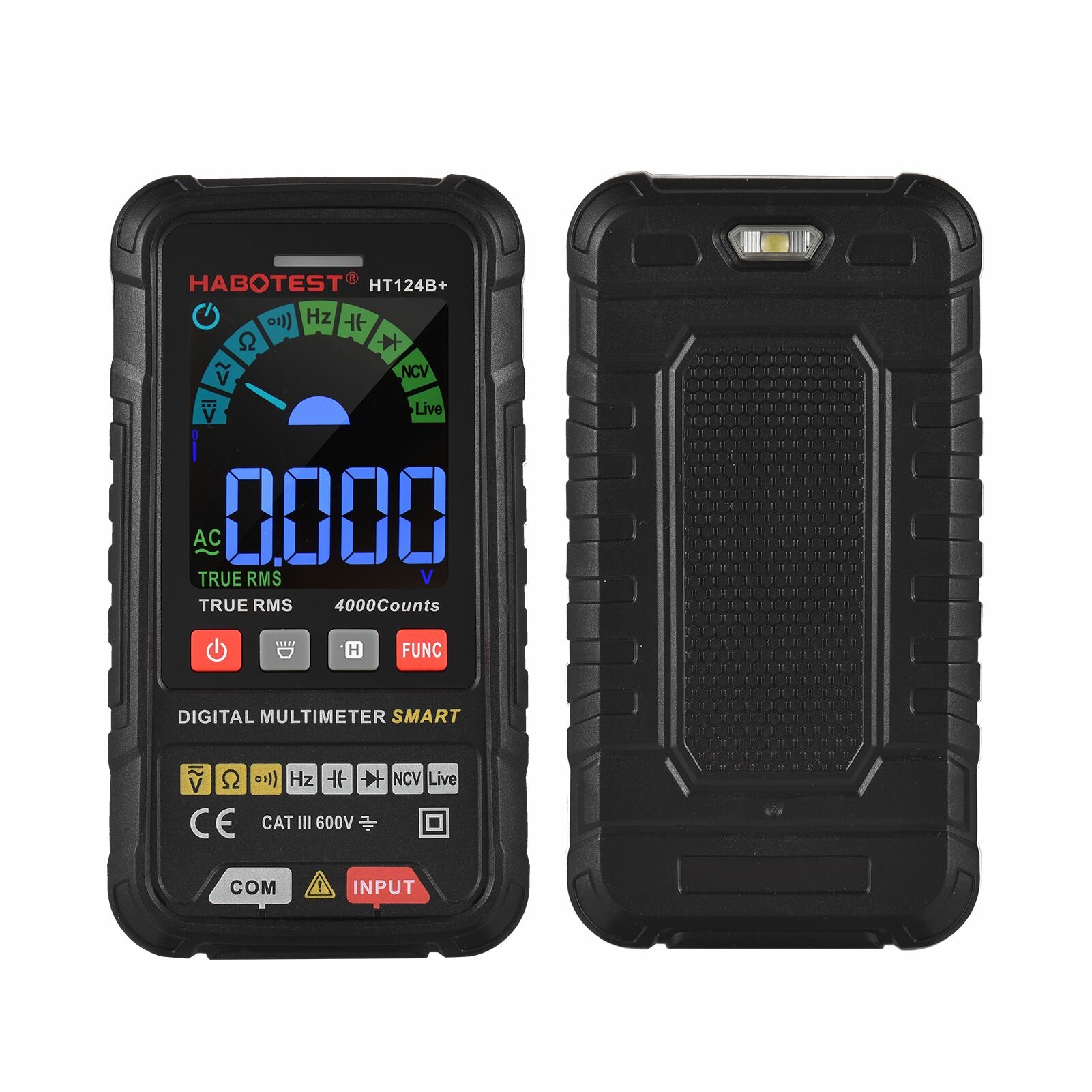 Мультиметр HABOTEST HT124B+ 4000 отсч, True RMS, цветной ЖК-экран, NCV