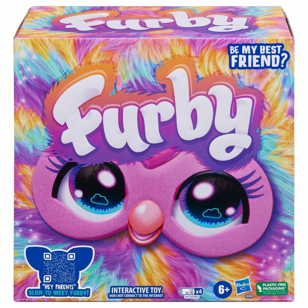 Hasbro Furby Plush Toy Ферби Интерактивные плюшевые игрушки с голосовой активацией и модными аксессуарами, Подходит для детей старше 6 лет