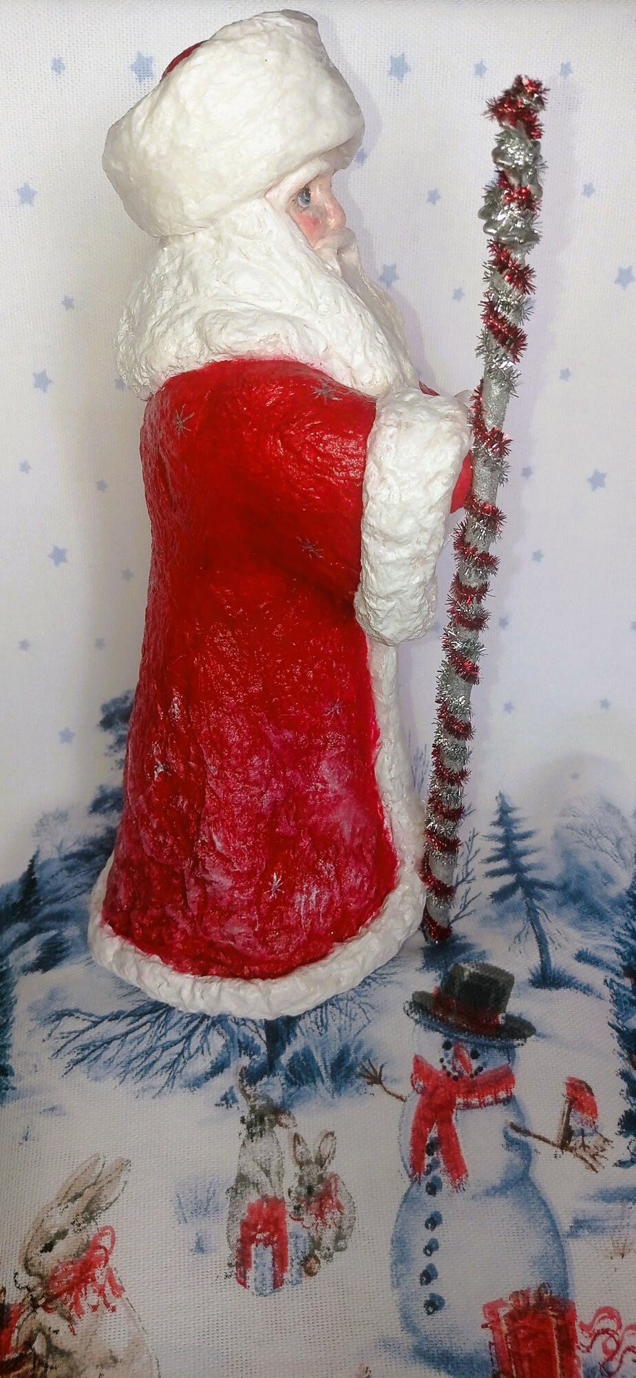 Новогодняя фигурка "Дед Мороз" TATYANA HANDMADE, ручная работа, акрил, вата, 32 см — фото 1