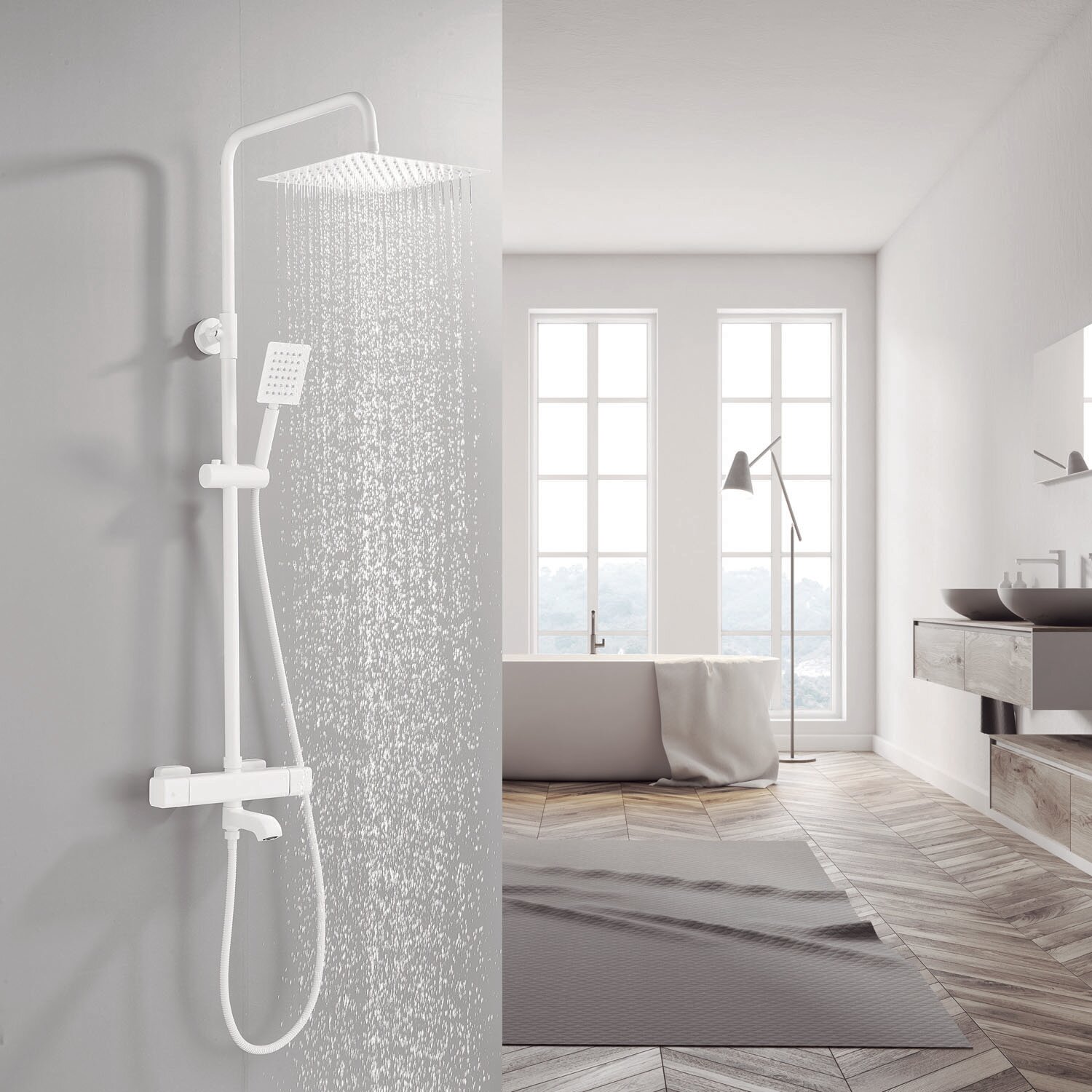 Душевая система с термостатом Shevanik S3096C