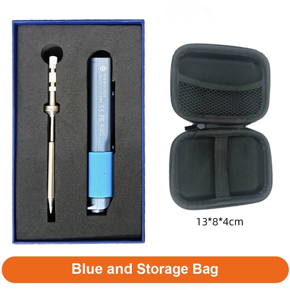 Мини-паяльник Pine64 BB2 Pinecil V1 синего цвета Blue and bag