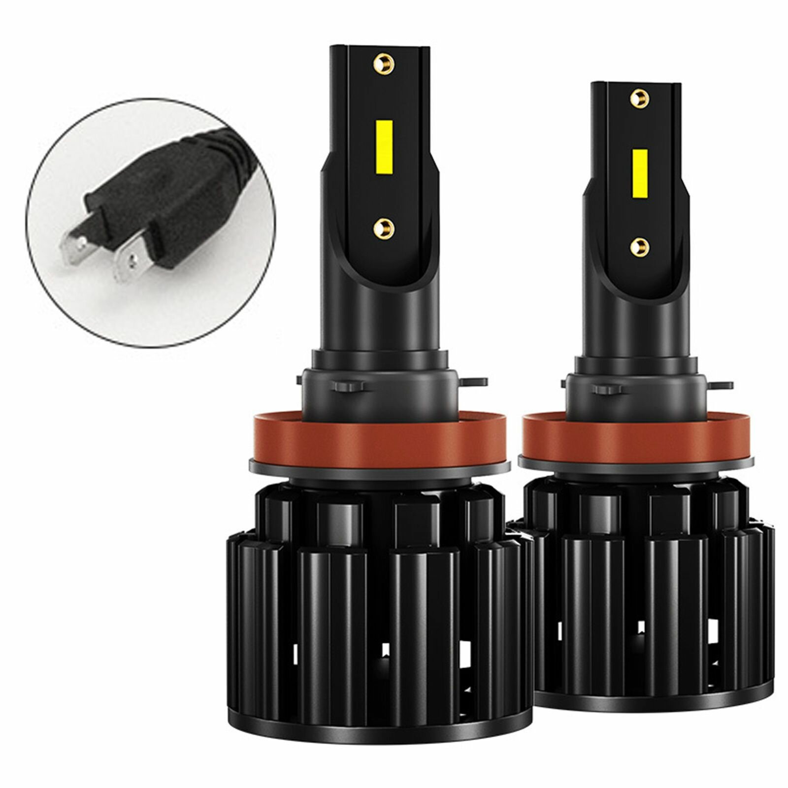 2шт 8000Лм LED Лампы H1 H4 H7 H11 9005 HB3 9006 HB4 для Фаров и Противотуманок
