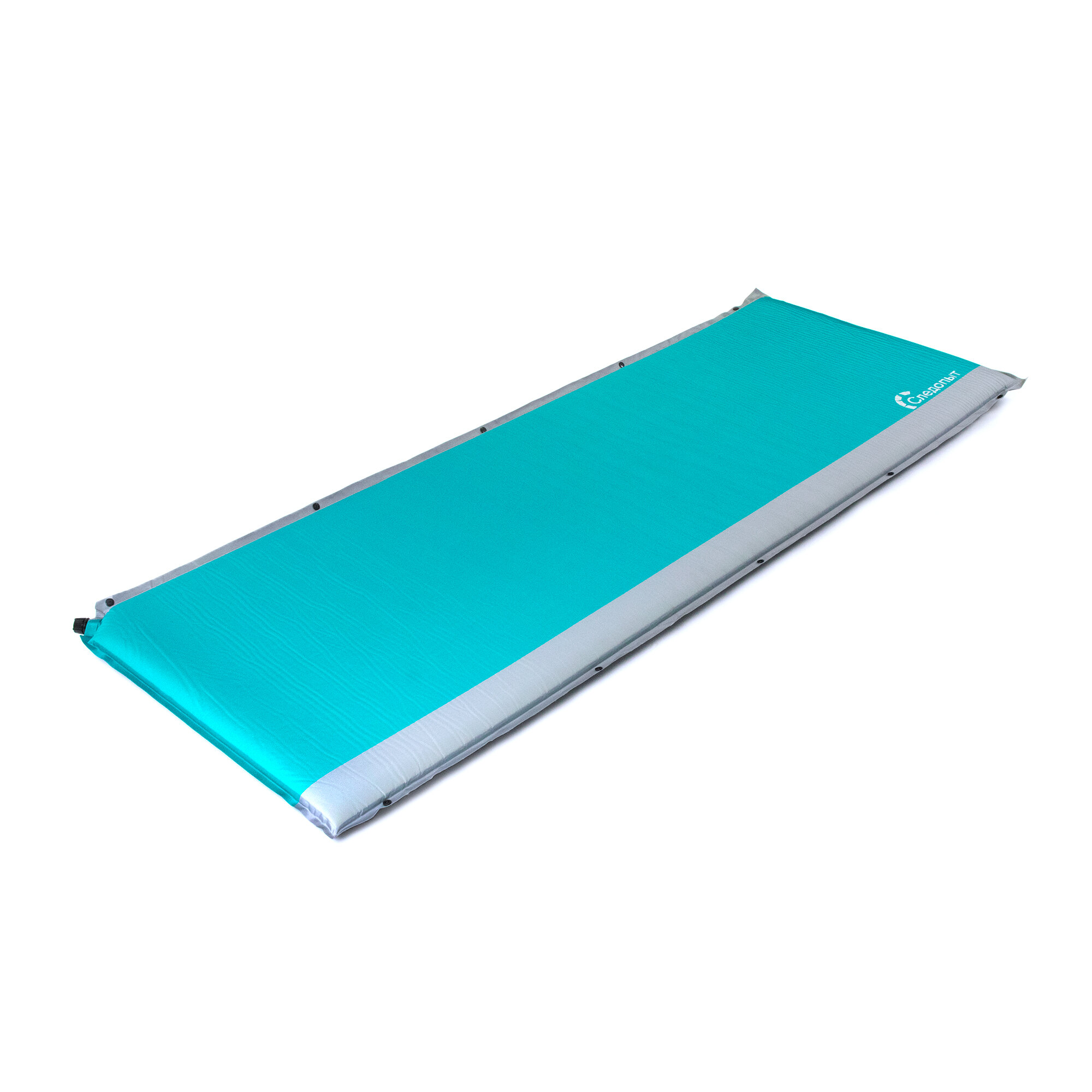 Коврик самонадувающийся следопыт, 188x66x5 cм, стандарт, бирюзовый/серый/10/