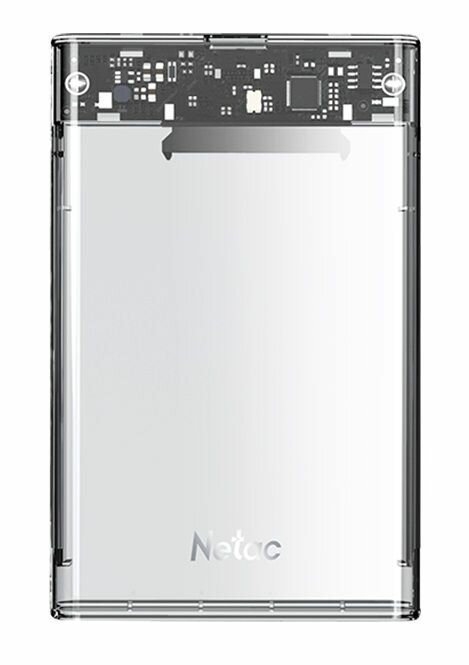 Внешний бокс 2.5 SATA Netac WH11 USB3.0 NT07WH11-30CC слайд прозрачный корпус