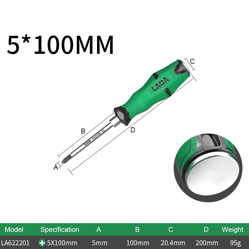 LAOA магнитная крестовая отвертка из стали 5X100mm-LA622201