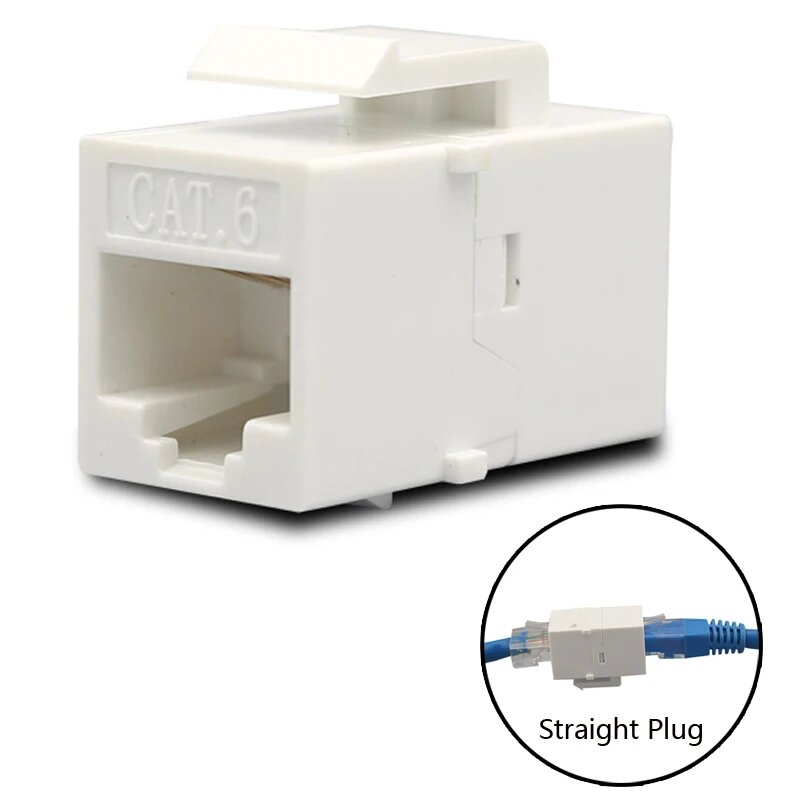 Белый CAT6 RJ45 keystone Straight CAT6