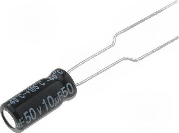 Конденсатор AISHI EWH1HM100D11X25T Конденсатор: электролитический: 10мкФ: 50ВDC: d5x11мм: Шаг: 2,5мм 1шт
