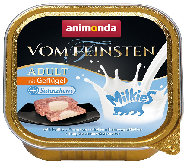 Консервы Animonda Vom Feinsten Adult + Milkies для кошек с птицей и начинкой из сливок 32шт*100г