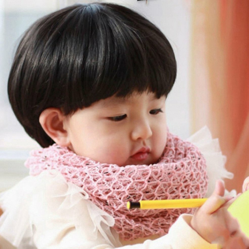 Милые парики для мальчиков и девочек, детские парики на всю голову, детские повседневные накладные волосы - черный 8