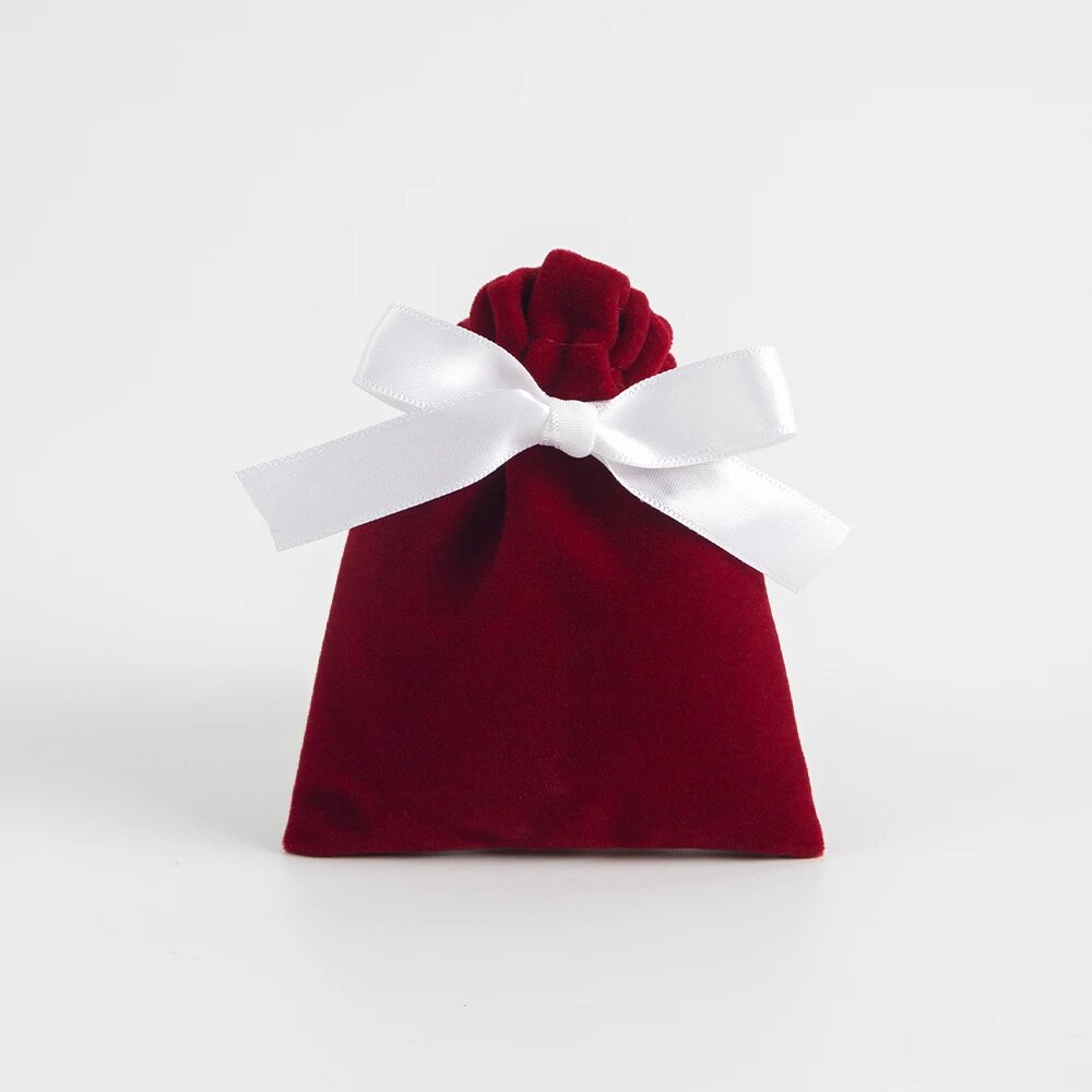 Бархатные подарочные сумки Weikende 10 шт. Бордовый, 10x12cm, style 22