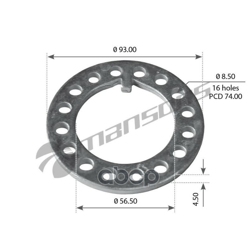 Кольцо ступицы металл! стопорное D56,5xD93x8.5mm 16отвSAF Mansons арт. 600163