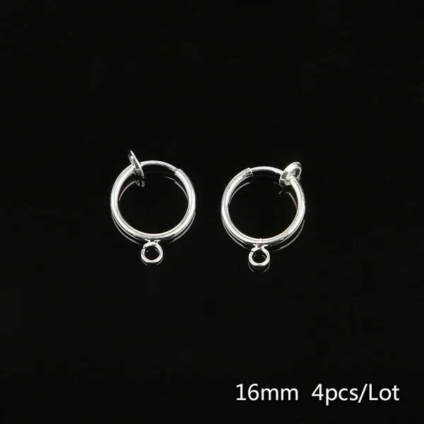 Клипсы для сережек 16 мм, медь/серебро, 4шт