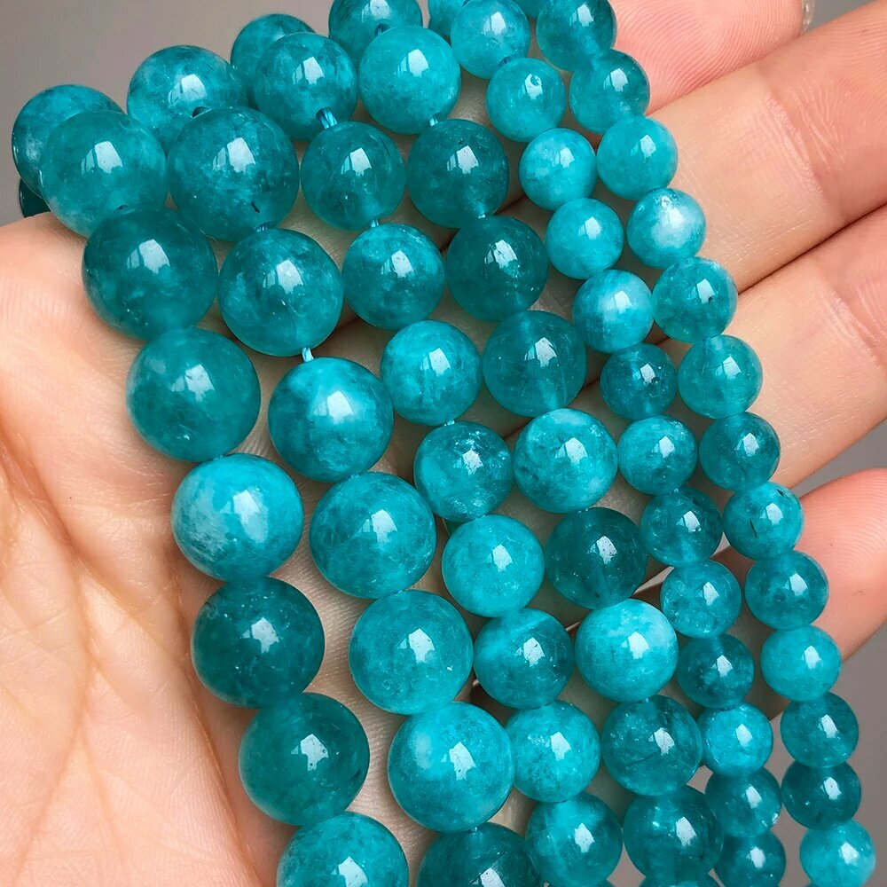 Голубые бусины из апатита Xilitata 6, 8, 10 мм 8mm (approx 46pcs), Blue Amazonite