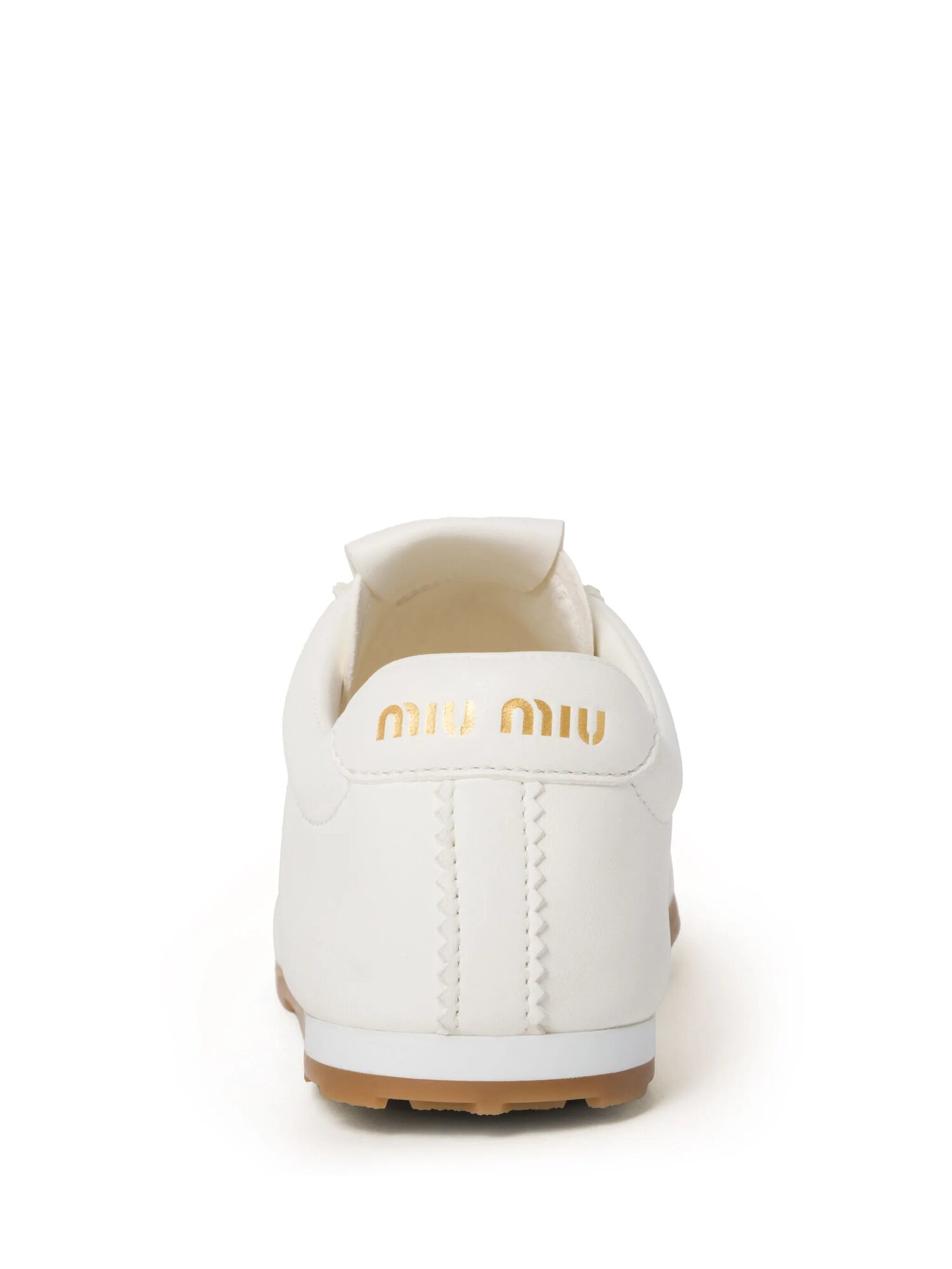 Кроссовки Miu Miu Leather sneakers, размер 38, бежевый/белый — фото 1
