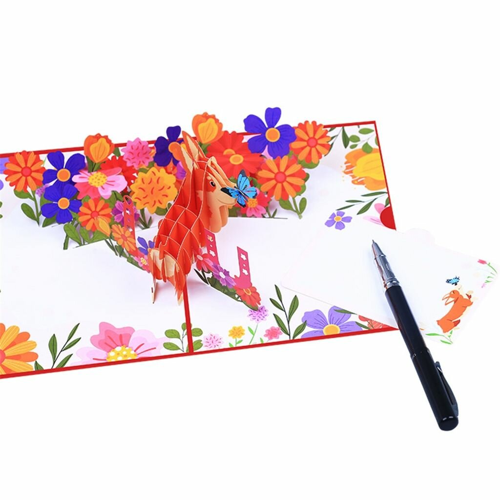 Деликатная всплывающая карта Corgi Dog Идеально подходит для празднования ко дню матери