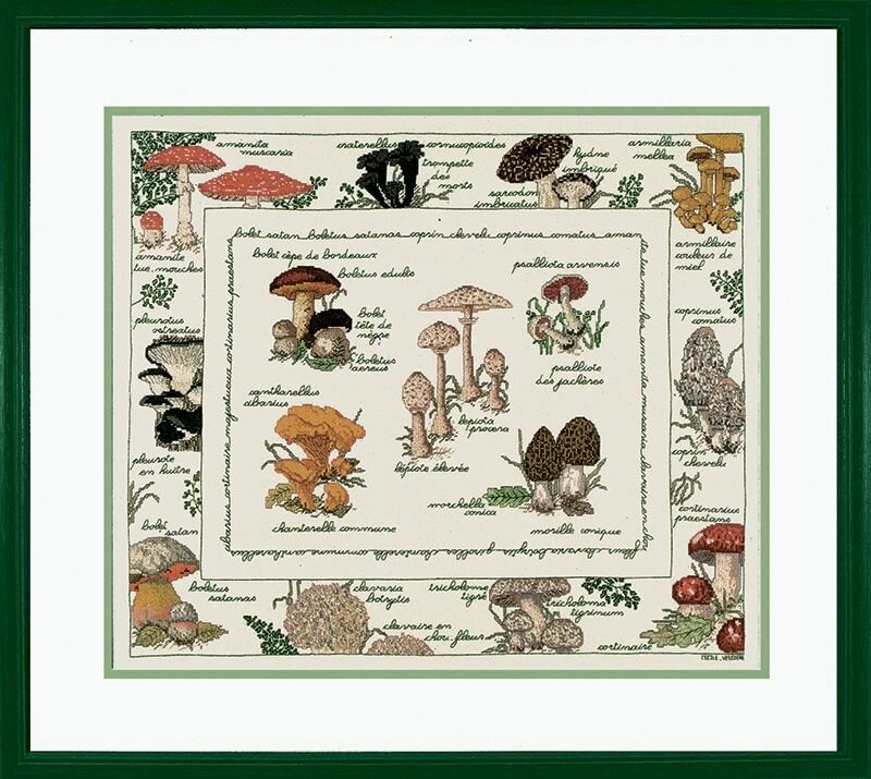 Набор для вышивания Le Bonheur Des Dames Les Champignons, Грибы, 50х46 см (ND. BD.1193)