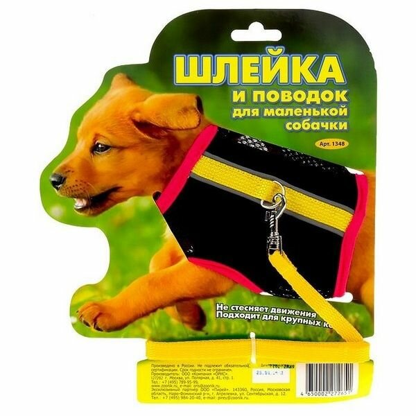 Поводок со шлейкой зооник комплект для собак, сетка, стропа 10 мм № 3