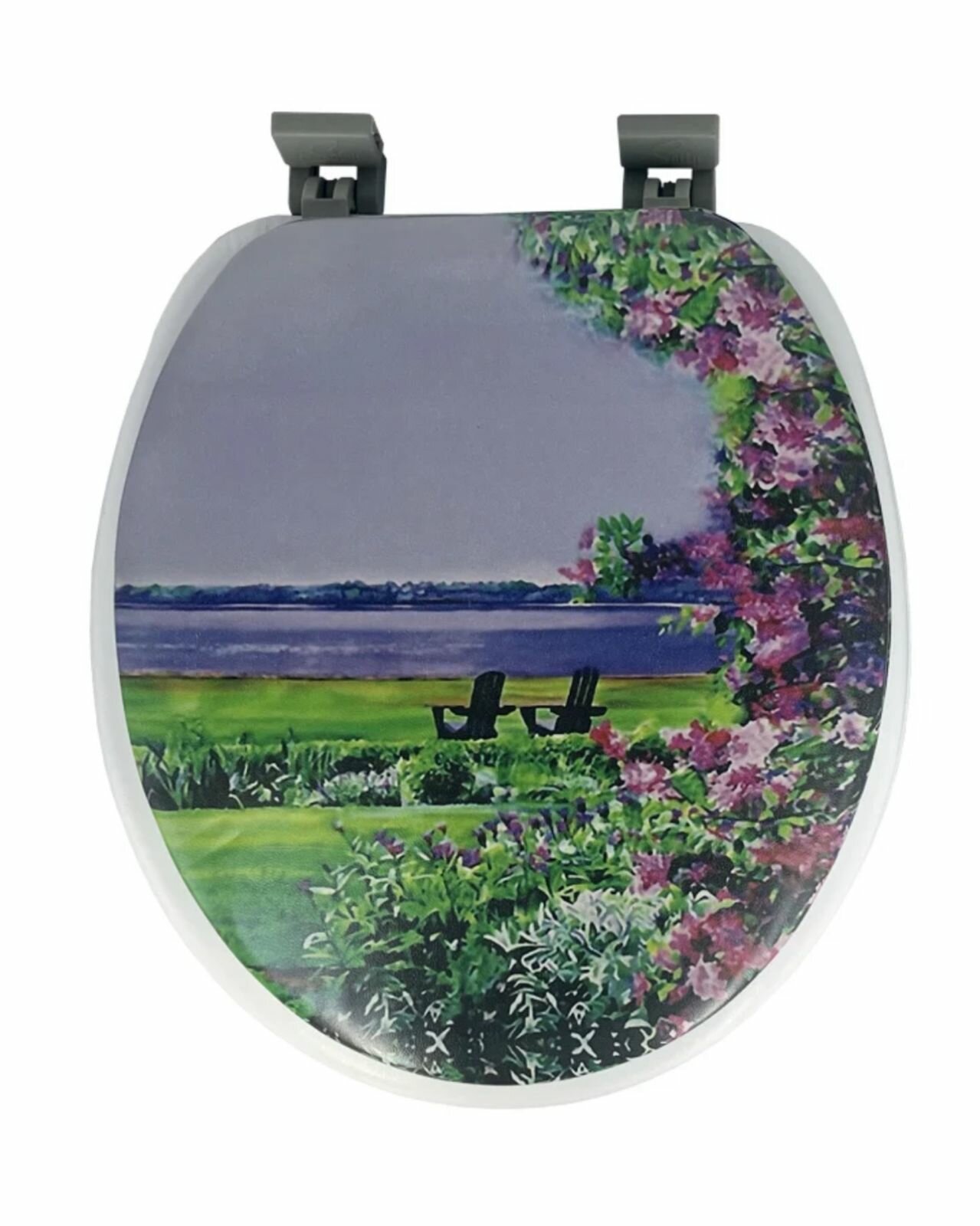 Сиденье на унитаз "Сирень", мягкое, ПВХ, овальное, 45 см x 37 см