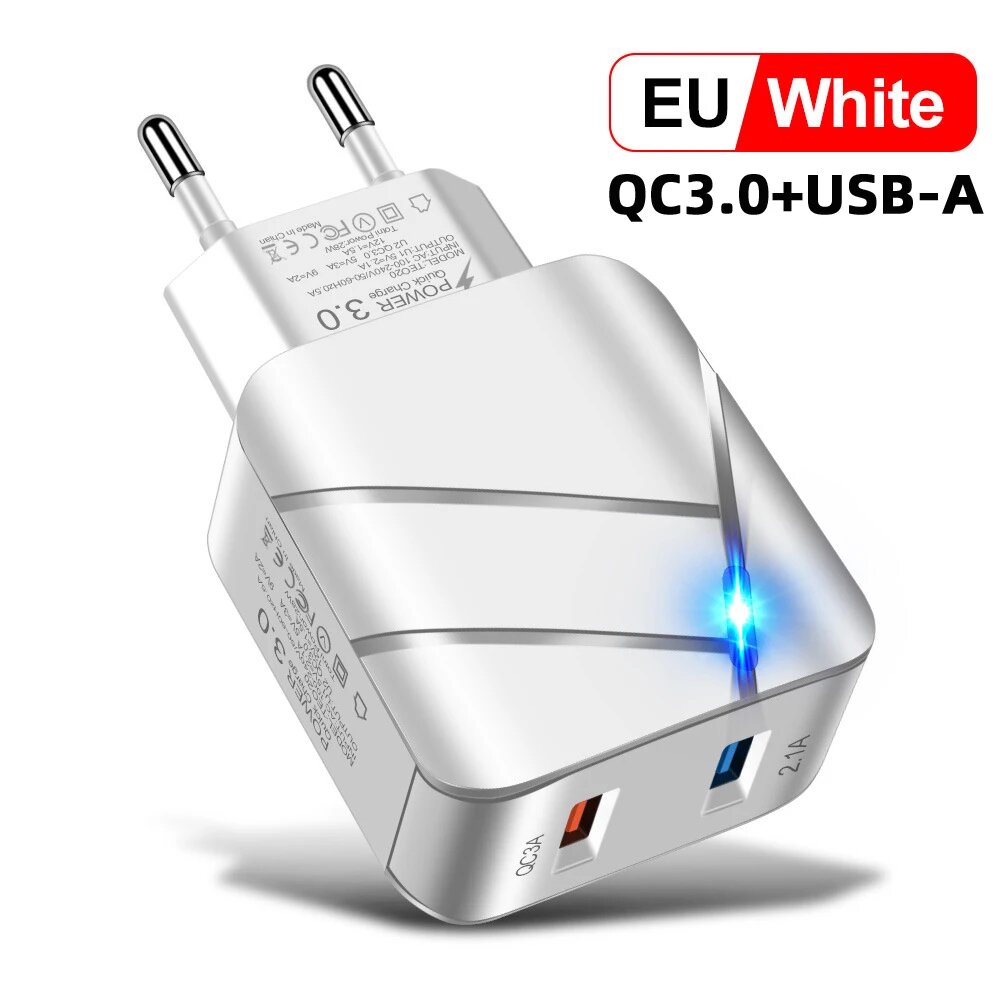AIXXCO USB PD Quick Charge 28 Вт 40 Вт USB-зарядное устройство QC3.0 2A Быстрое 28W-QC3.0-White-EU