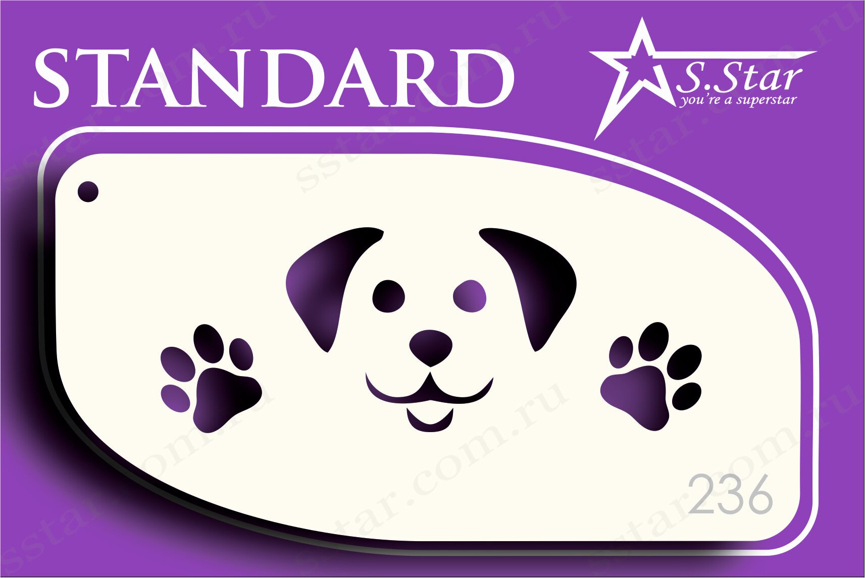 Трафарет для аквагрима постоянного пользования собачка