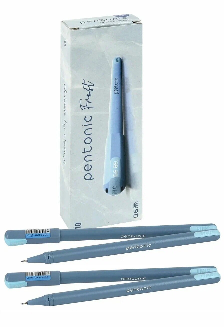 Ручки гелевые LINC Pentonic Frost голубые 4 шт, синие чернила (863-B)