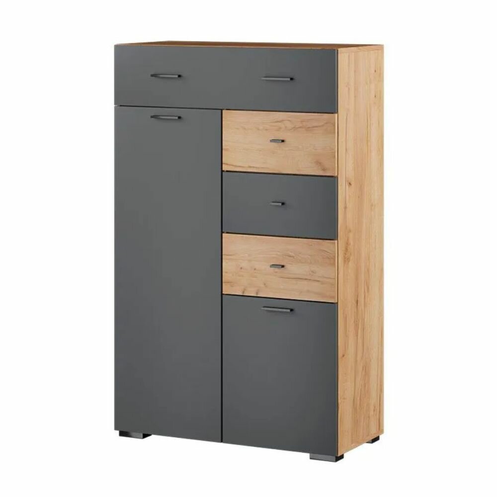 Гостиная "Дублин" Комод гикори рокфорд/графит серый