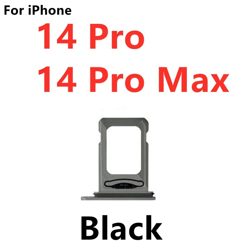 Держатель лотка для двойного слота для SIM-карты для iPhone 14 Pro Max Plus, разъем для устройства чтения SIM-карт 14 Pro Black