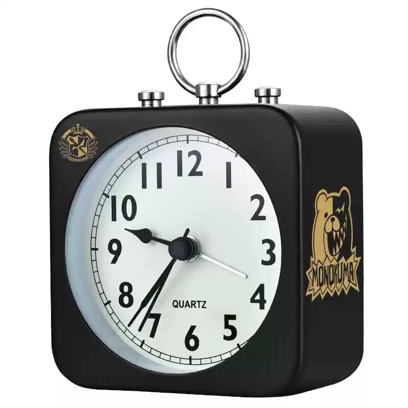 **Будильник Danganronpa "Чёрно-Белый Медведь" — Аниме-аксессуар, Ночник, Кварцевый Металлический Будильник с Тихим Ходом**