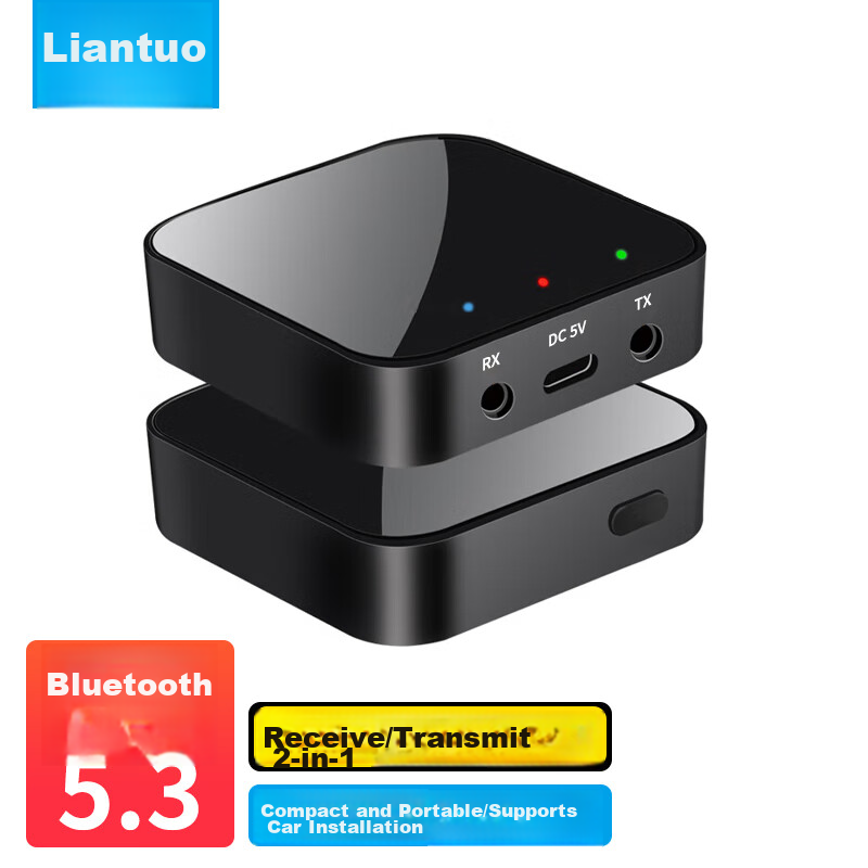 LinkStone Bluetooth 5.3 Receiver And Transmitter 2-In 3.5mm Wireless Audio Adapter, Phone to AUX Car Stereo, Switch TV NS to Headphones Speaker