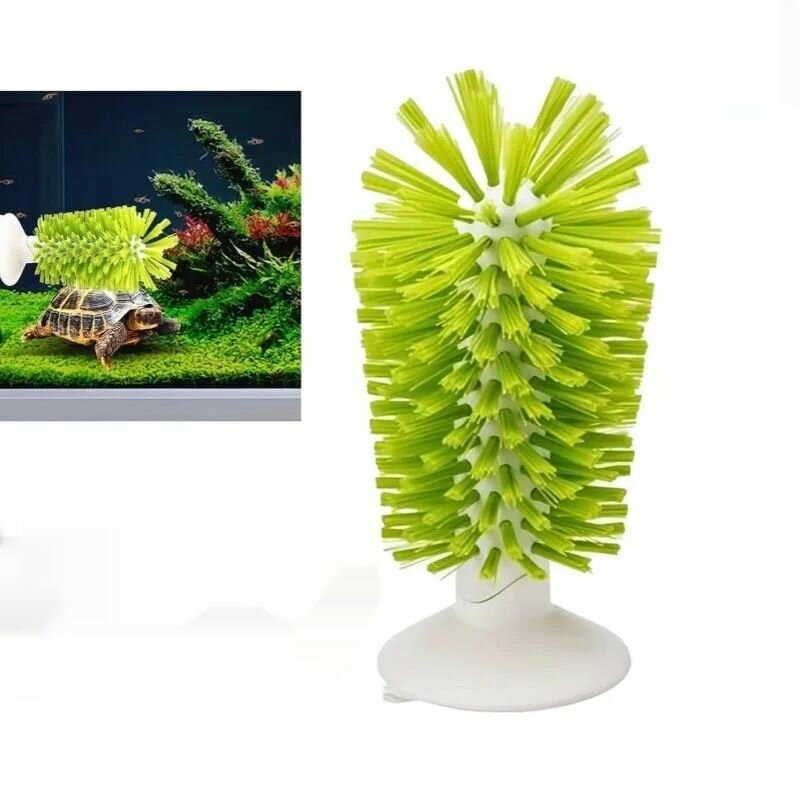 Щетка для чистки спины черепахи Отшелушивающий уход за панцирем черепахи Крышка с присоской (зеленая)