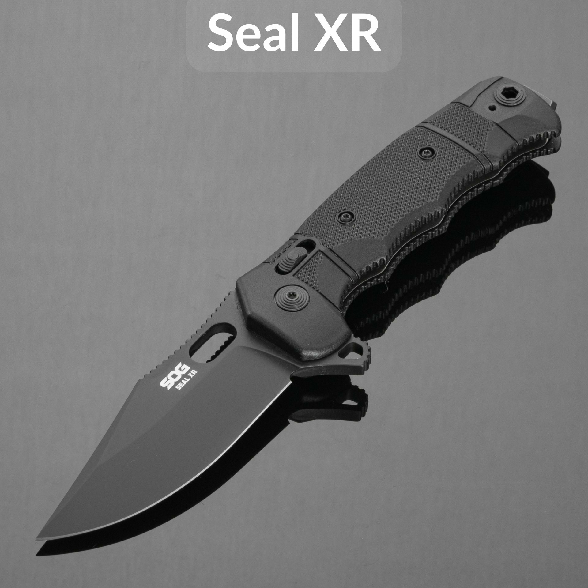 Складной нож SOG SEAL XR Clip Point 12-21-02-57, сталь CPM S35VN Black Cerakote, рукоять Black GRN