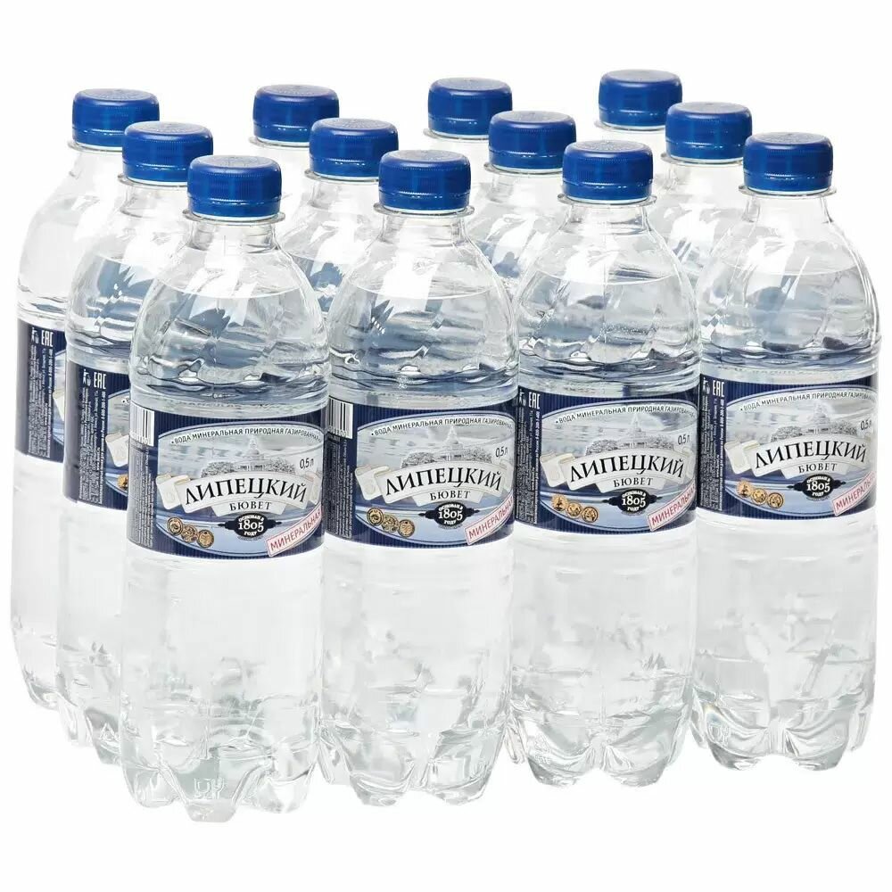Вода Питьевая Газированная Липецкий бювет 0.5л х 12шт.
