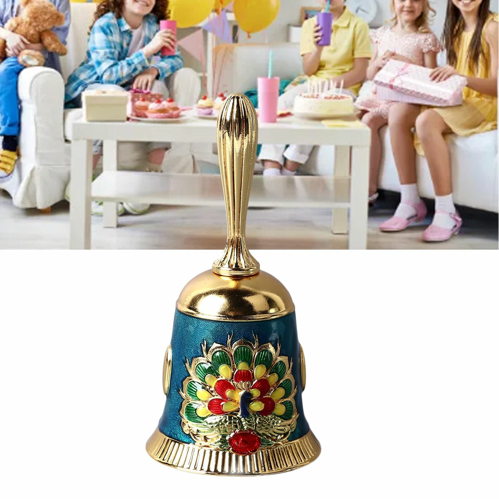 Ретро-колокольчик из бронзы, с вырезным узором, для дома и подарка