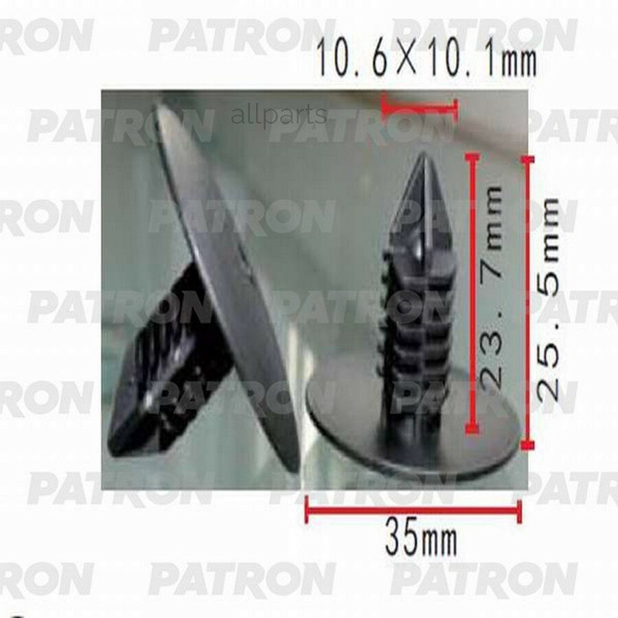 PATRON P37-0175 Клипса пластмассовая Nissan, Renault, АвтоВАЗ применяемость: брызговики PATRON P37-0175