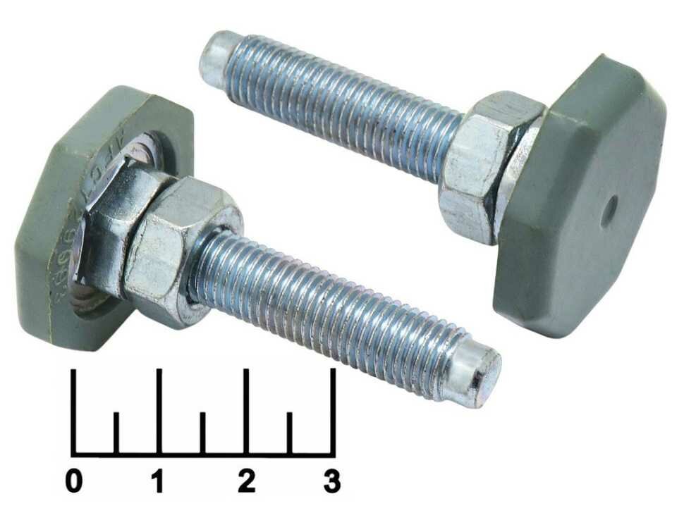 Ножка регулируемая D10 58мм М10 для бытовой техники + гайка (010490(13))
