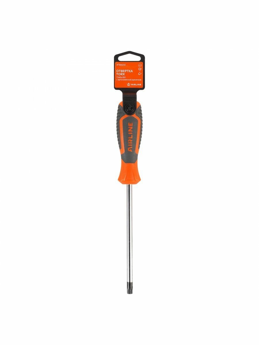 Отвертка TORX TX45x150 мм, магнитный наконечник, пластиковый подвес, для автосервиса, ремонта электроники, инструмент AIRLINE ATBX013