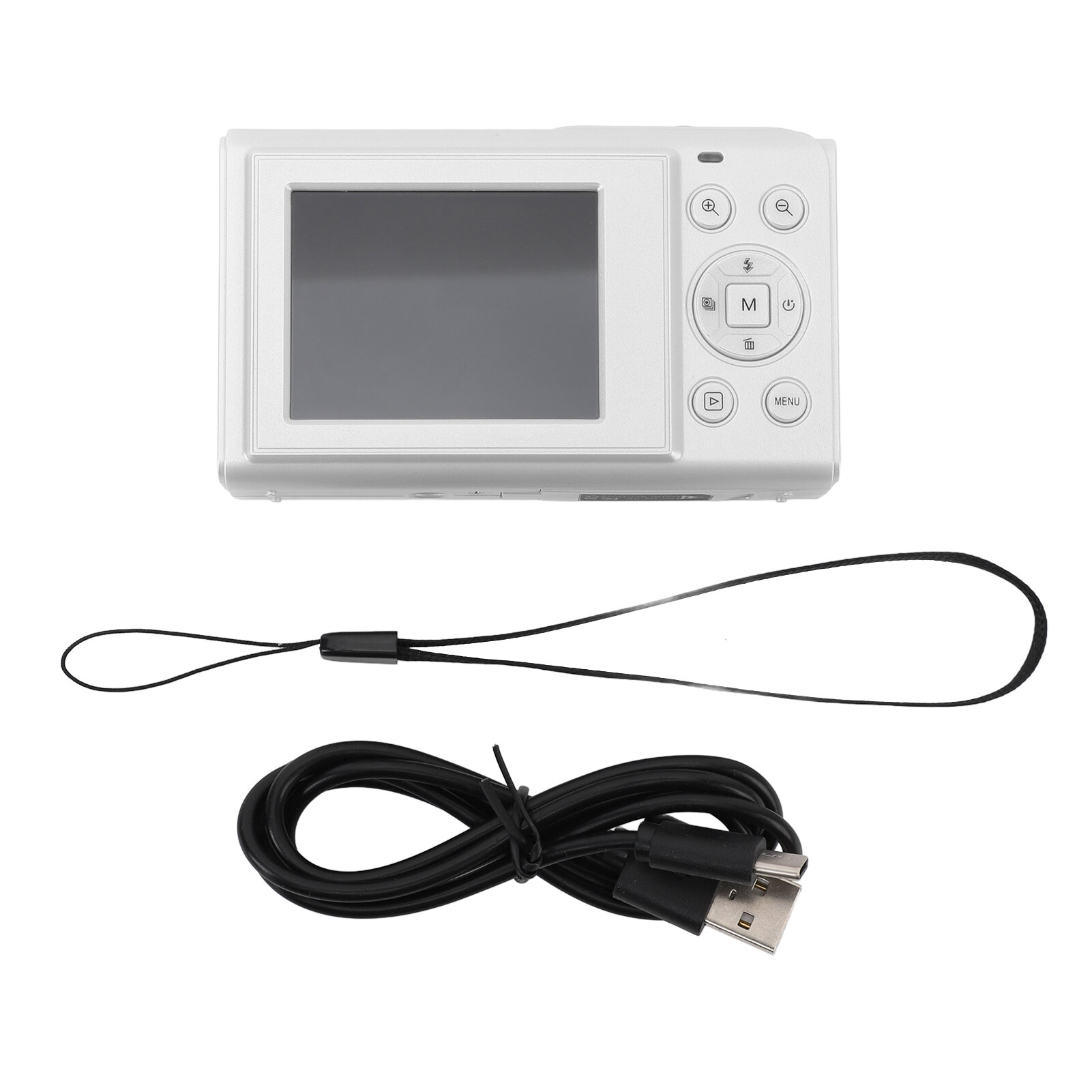 Цифровая камера 4K для детей-подростков, 44 МП, 16-кратный цифровой зум, автофокус, защита от сотрясений, карманная компактная камера с 2,4-дюймовым экраном для фотосъемки, путешествий, видеоблогов, белая