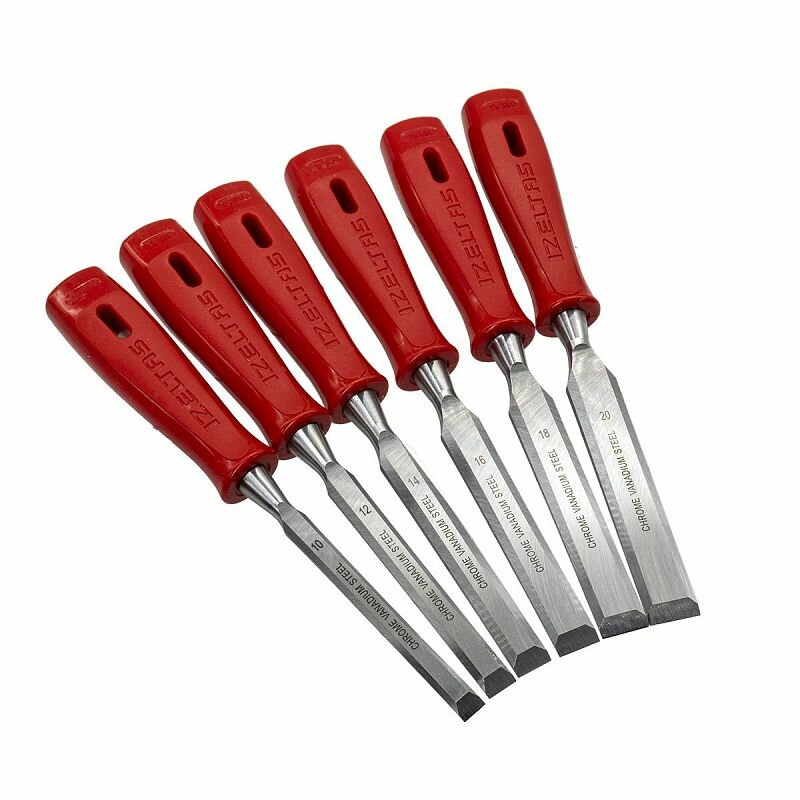 Набор стамесок плоских 6 предметов, с ПП рукояткой, IZELTAS, 5010008106, 13000001647