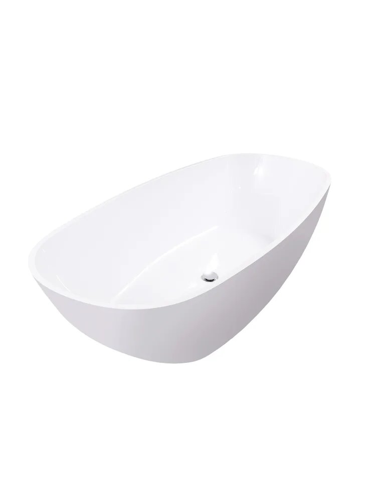 Ванна из искусственного камня Aqua de Marco Angelo 1175WANG_GEL 172x79, отдельностоящая, овальная, белая, глянцевая