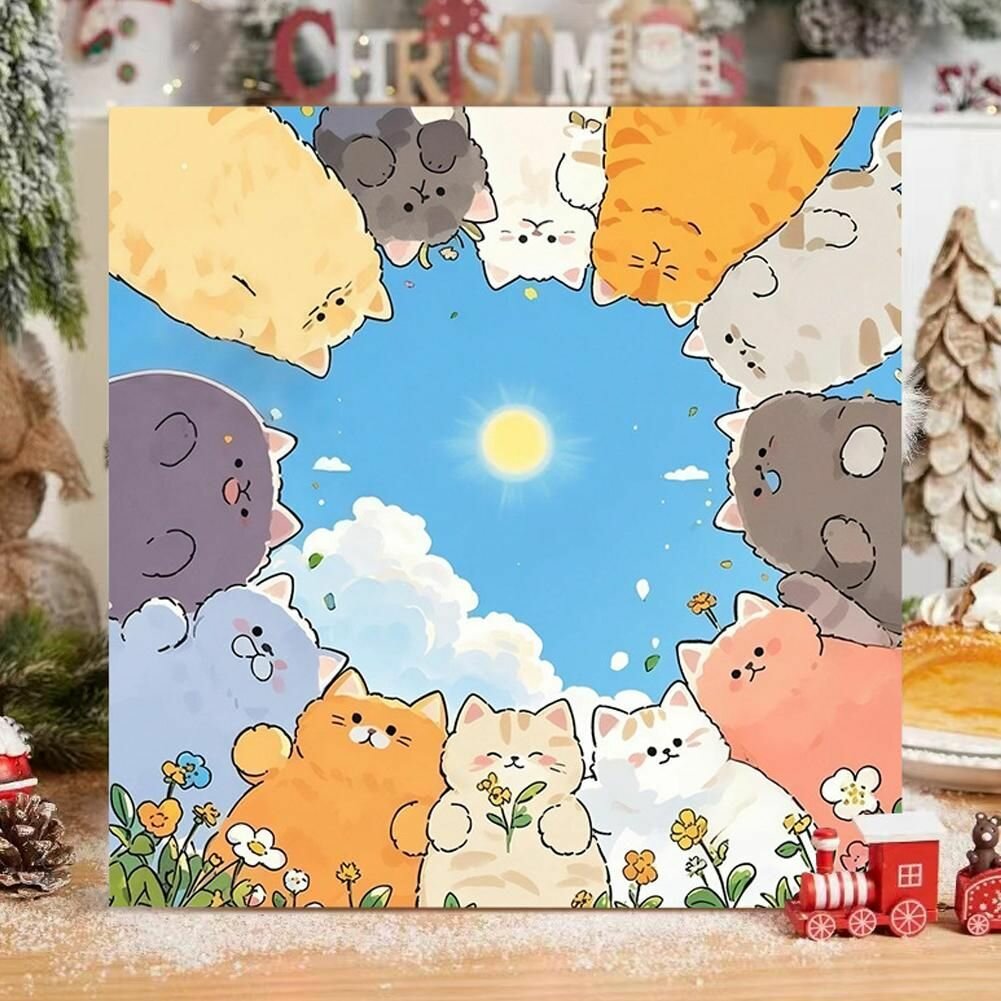 Картина по номерам на холсте с подрамником 20х20, Рождественские подарки для друзей