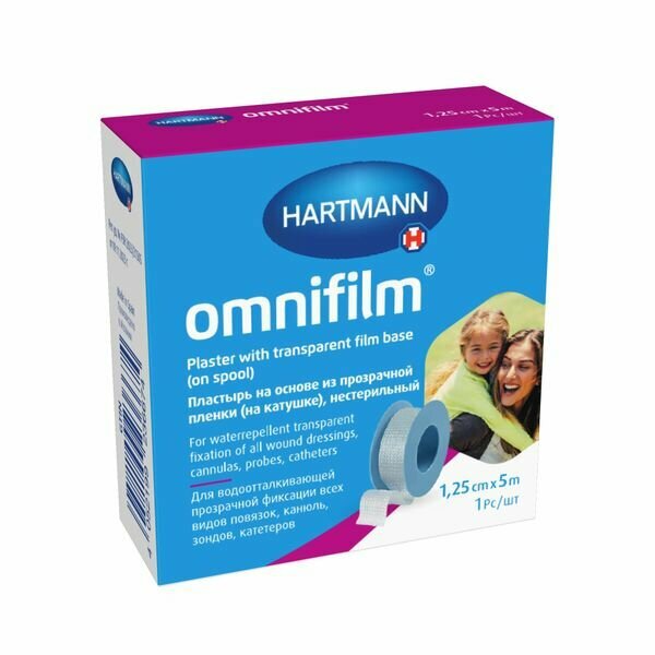 Пластырь из прозрачной пленки Omnifilm/Омнифилм 5м х 1,25см