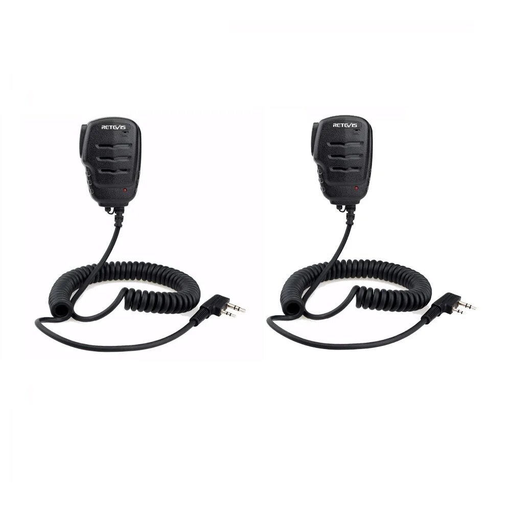 Микрофон для рации Retevis HK004, 2шт, черный