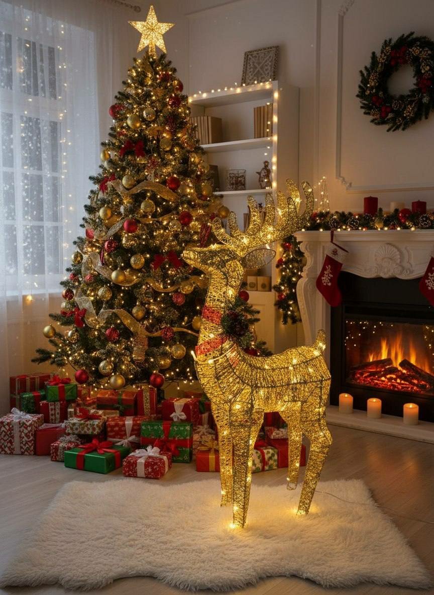 Новогодний олень 90см. Фигура светящийся олень 90 сантиметров. Новогодний светящийся олень. Светодиодный олень.