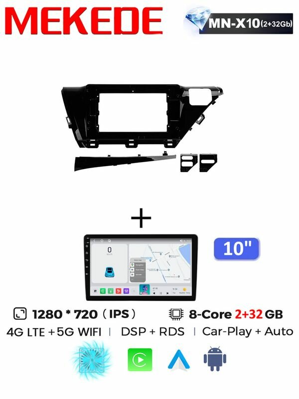 Магнитола 10.2" Mekede MN X10 Pro 2/32 Gb Toyota Camry 70 8 2017-2020 дорест carplay