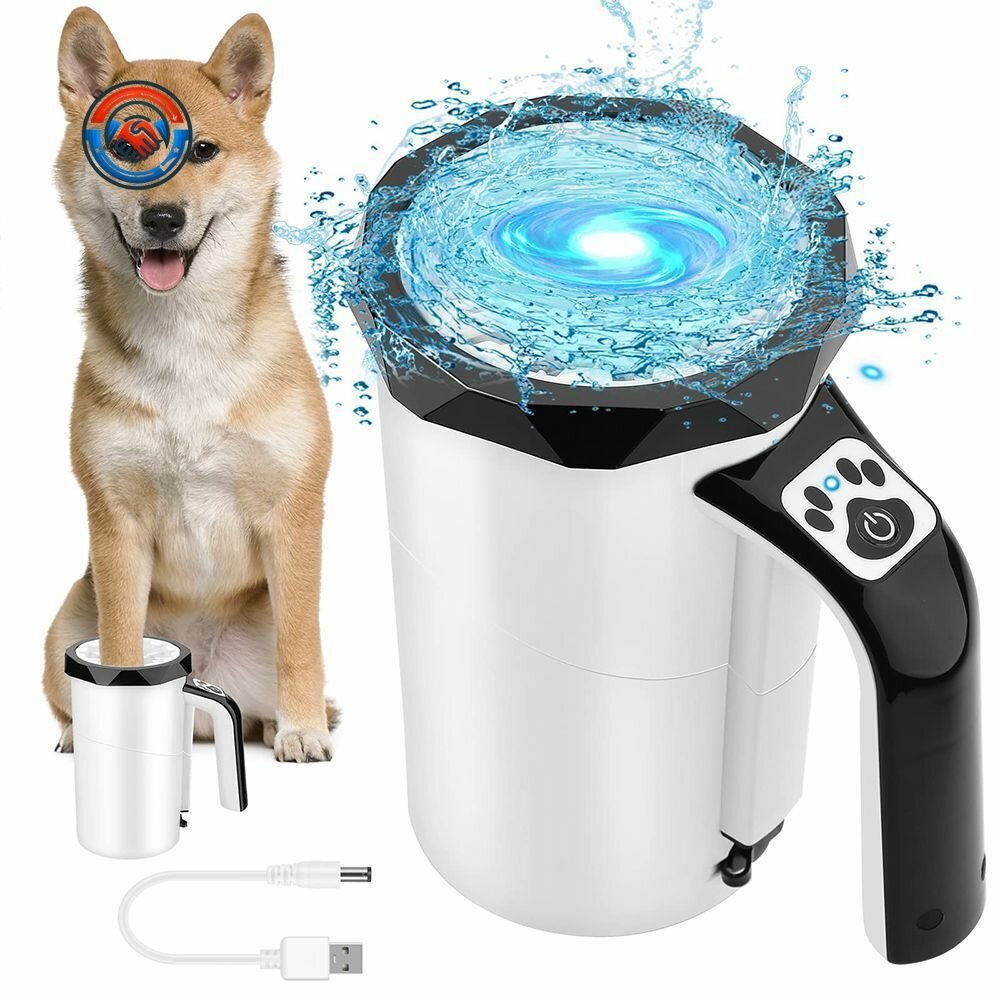 Автоматическая ванночка для чистки лап собак, перезаряжаемая мойка 7,4 В с силиконовой щеткой, портативное устройство для ухода за домашними животными, подходит для улицы и дома