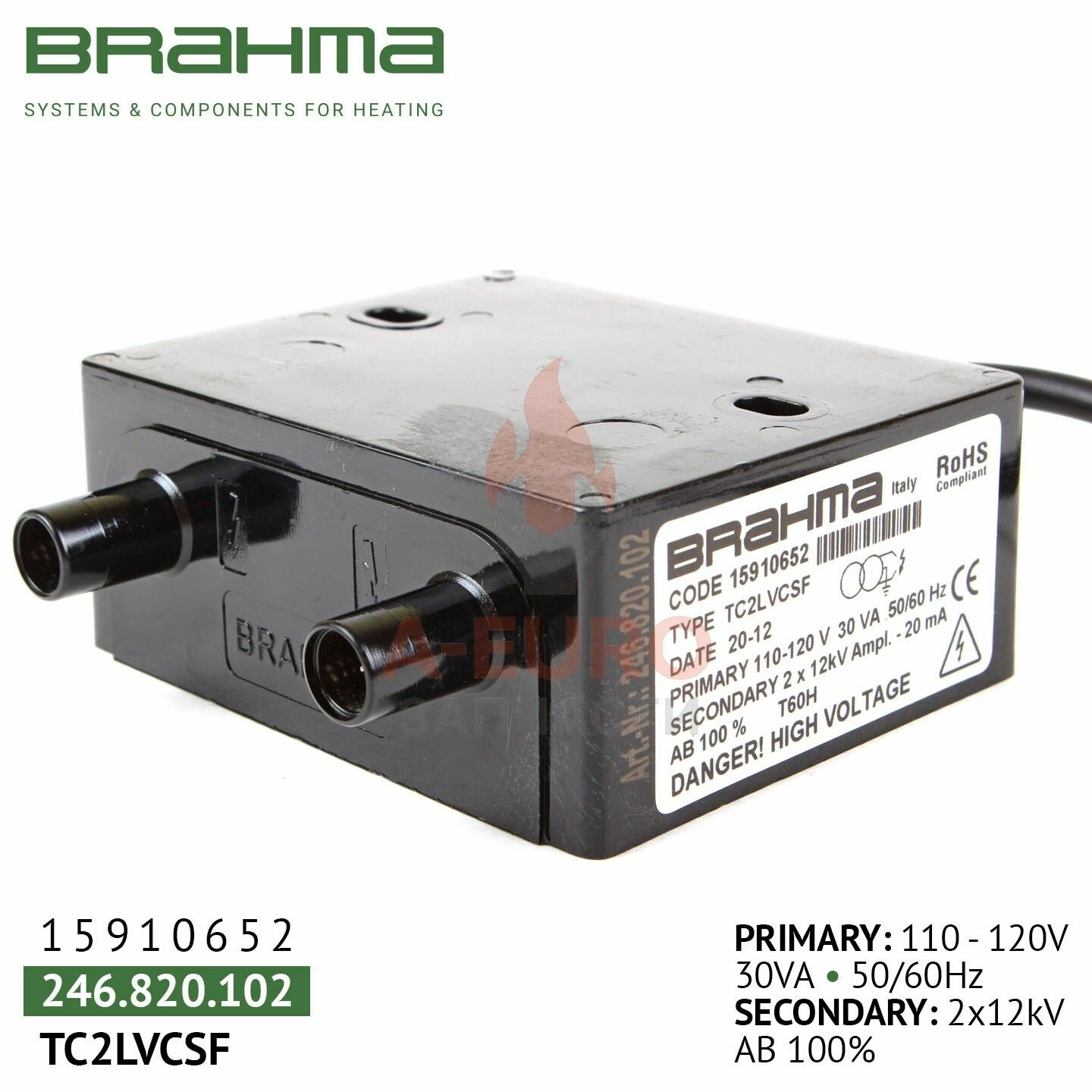 Трансформатор Brahma TC2LVCSF 110-120V, 15910652